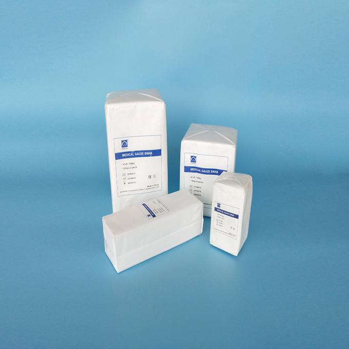 Cotton Sterile Medical Gauze Swabs White Color With Folded / Unfolded Edges